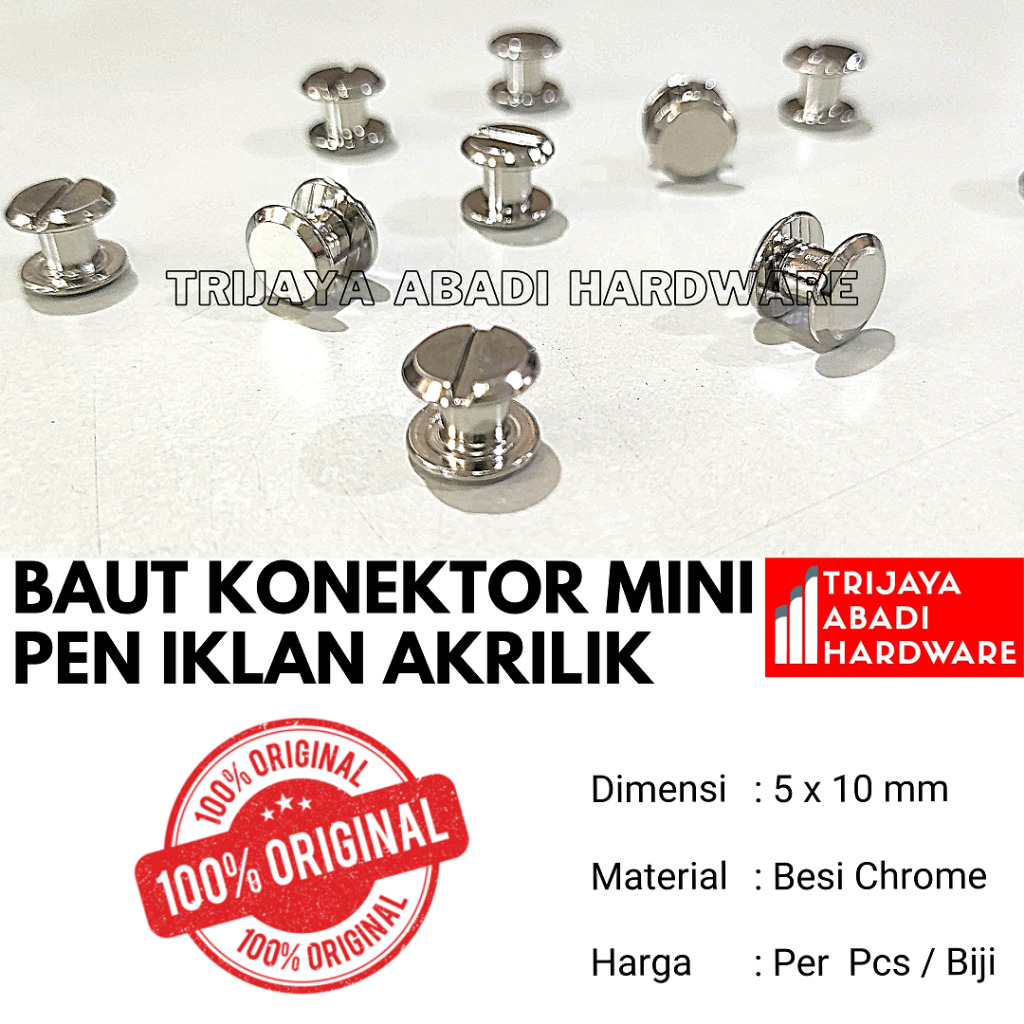 Jual Baut Konektor Mini 5 x 10 mm Pen Iklan Akrilik Free Stand Sign ...