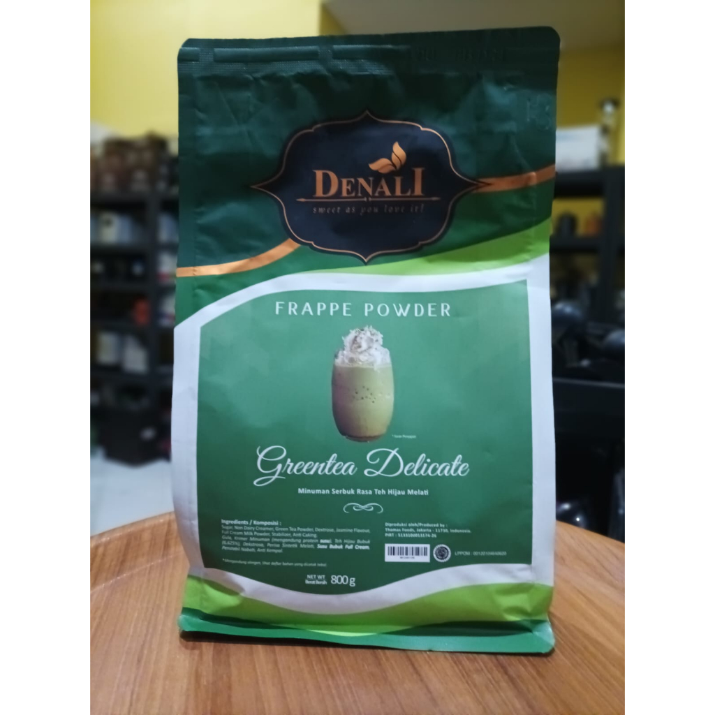 Jual Denali Greentea Delicate 800 gram Frappe Powder Minuman Rasa Teh ...