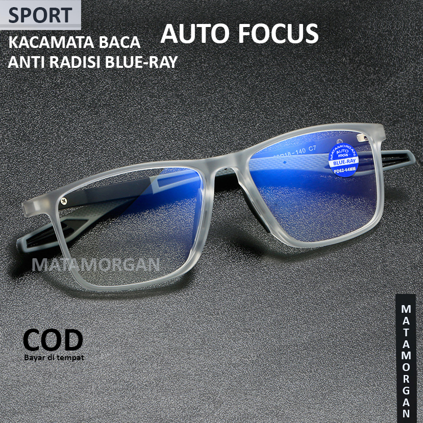 Jual Kacamata sport Baca Lensa Plus Rabun dekat Auto Fokus Anti Radiasi ...