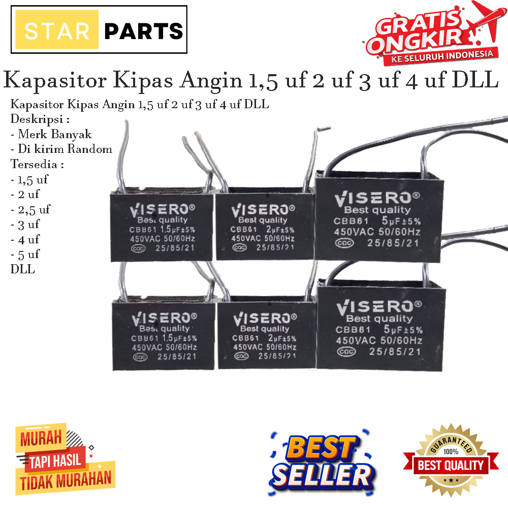 Jual Kapasitor Kipas Angin Kotak (1,2uf/1,5uf/2,0uf/2,5uf/3,0uf/4uf/5uf) | Shopee Indonesia