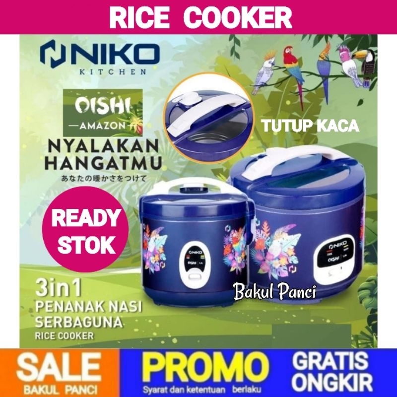 Jual NIKO RICE COOKER 1,2 L - MAGIC COM 3 IN 1 TUTUP KACA - PENANAK ...