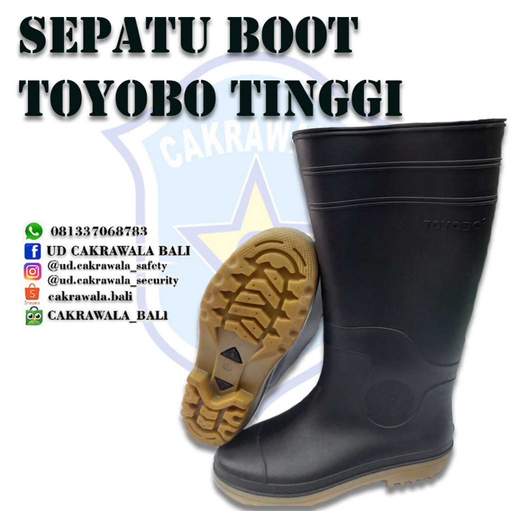Jual Sepatu Boot Karet Toyobo Tinggi - Hitam | Shopee Indonesia