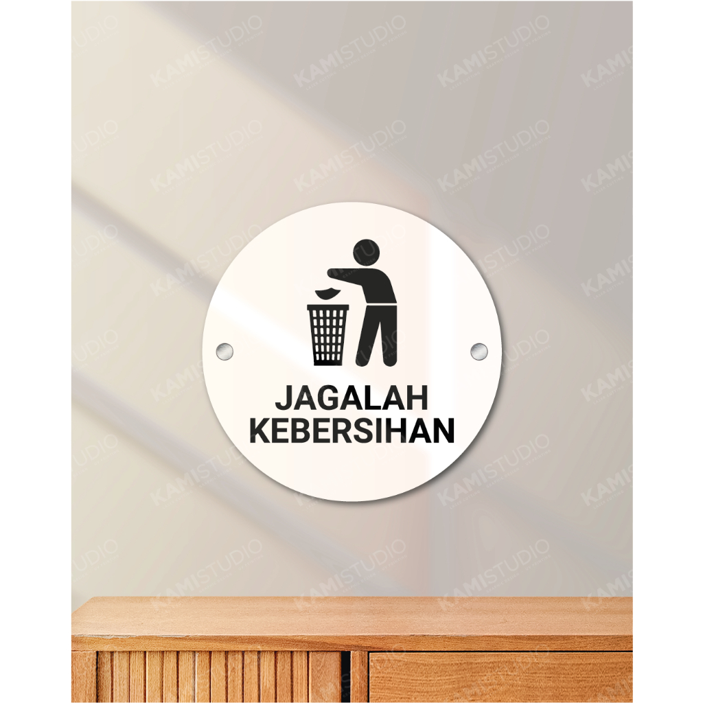 Jual TULISAN JAGALAH KEBERSIHAN 20X20 CM BAUT KACA / SIGN BAUT KACA ...