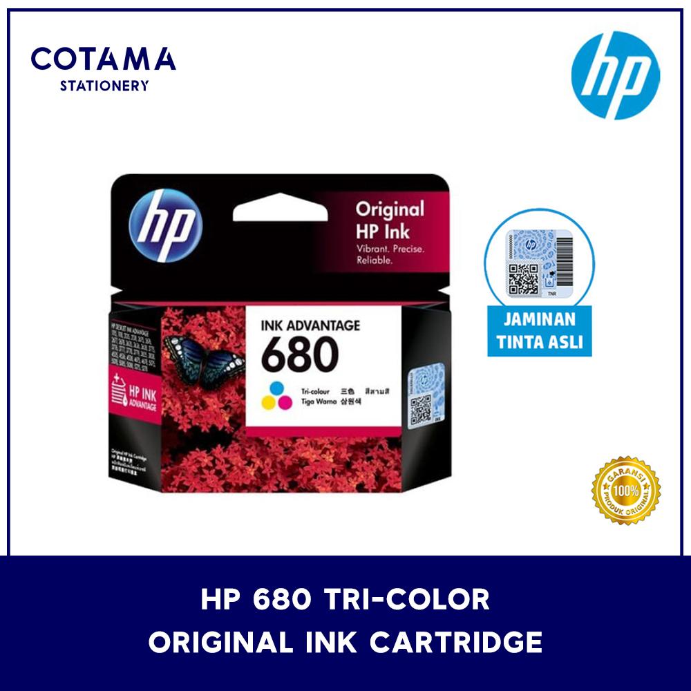 Jual Tinta Printer HP 680 Tri-Color Original Ink Cartridge ( F6V26AA ...
