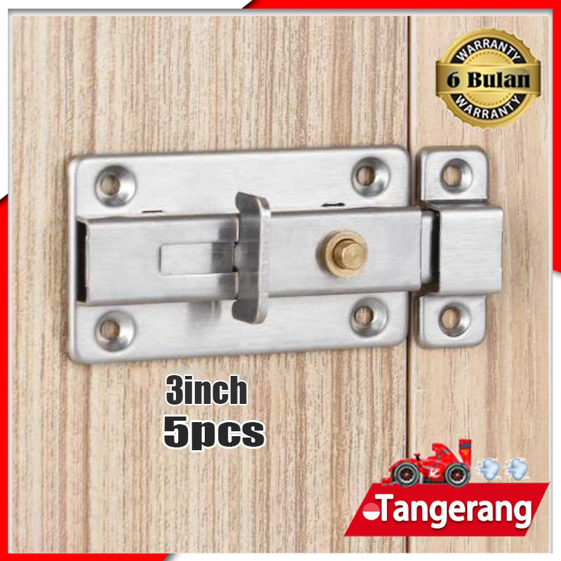 Jual 5pcs Slot Pintu Pencet Otomatis 3 Inci Stainless / Grendel Slot ...