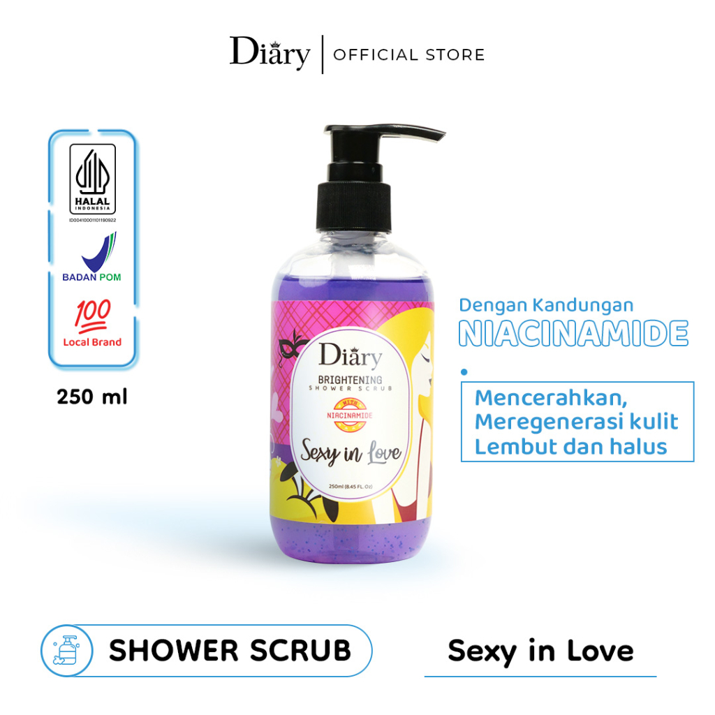 Jual Diary Brightening Shower Scrub 250ml - Sexy In Love / Sabun mandi ...
