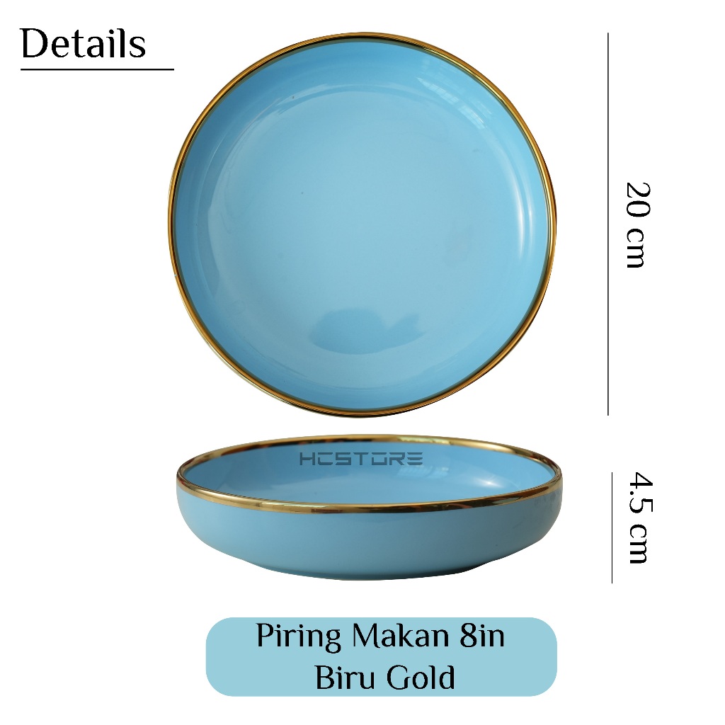 Jual Piring Makan Keramik BIRU GOLD Piring keramik piring saji dan ...