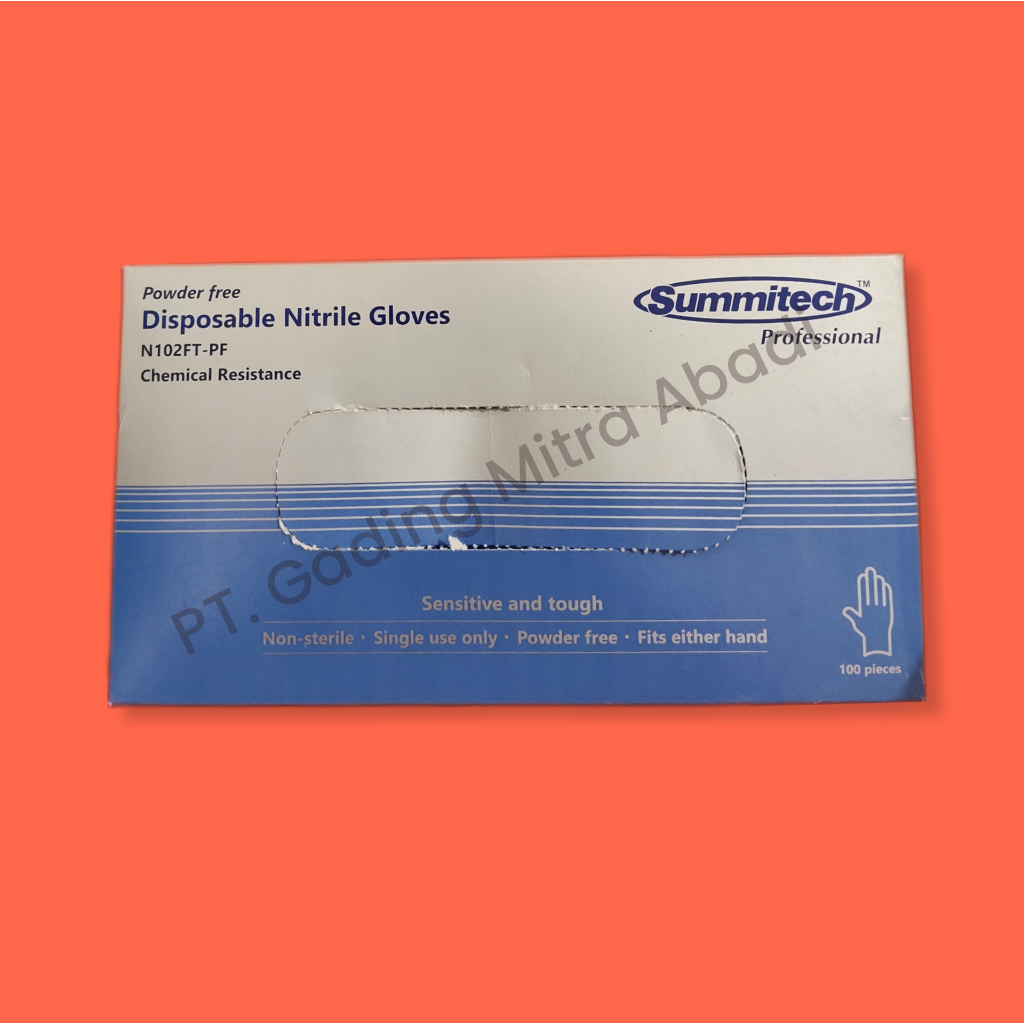 Jual Sarung tangan karet DISPOSABLE NITRILE GLOVES SUMMITECH N102FT-PF ...