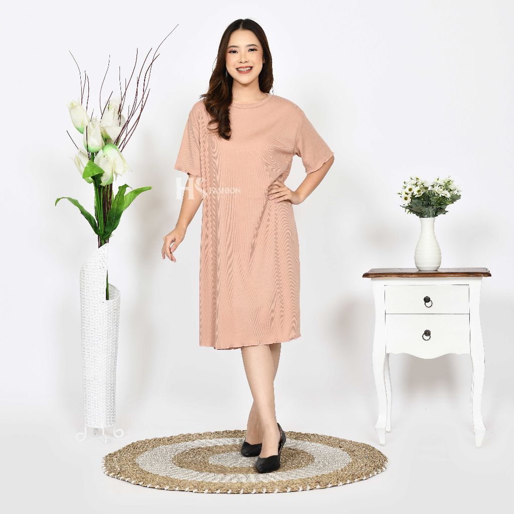 Jual HS - DASTER JULITA / MINI DRESS RIB KNIT | Shopee Indonesia