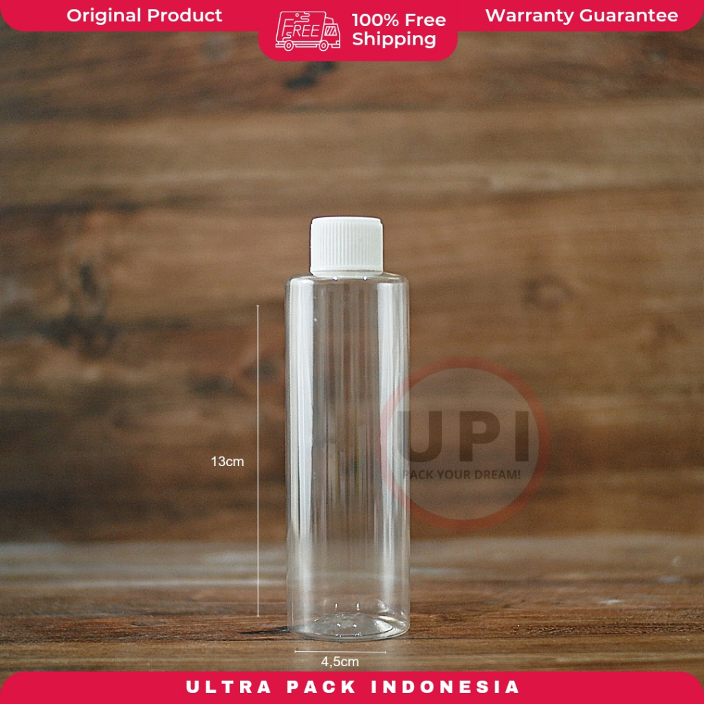 Jual KEMASAN MINUMAN BOTOL FOOD GRADE - BOTOL PET RF 200ML CLEAR + TUTUP ULIR PLASTIK [ KEMASAN ...