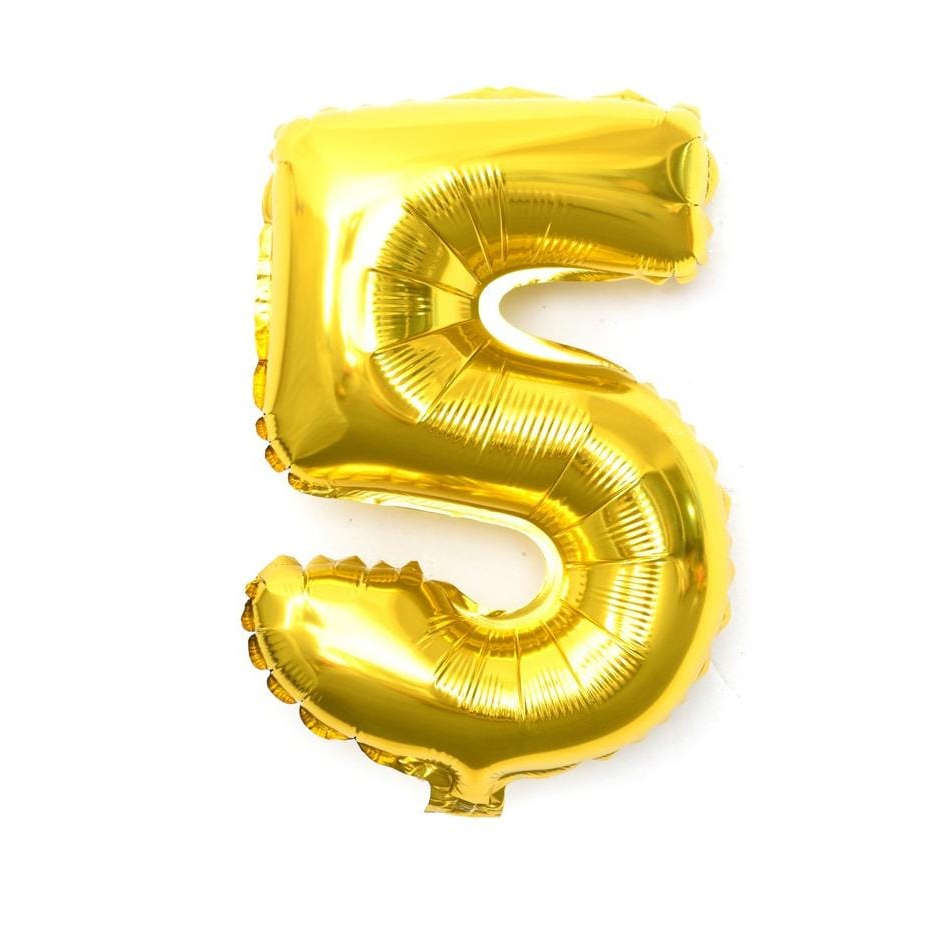 Jual Balon Angka / Balon Foil Angka 0-9 / Balon Angka Gold / 40cm ...