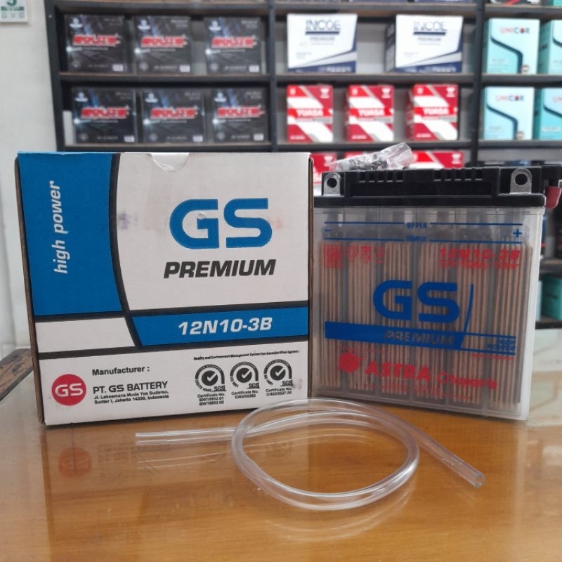 Jual Aki Basah GS Astra 12N10-3B Motor Roda Tiga Viar Binter Mercy Odong Odong Lampu | Shopee ...