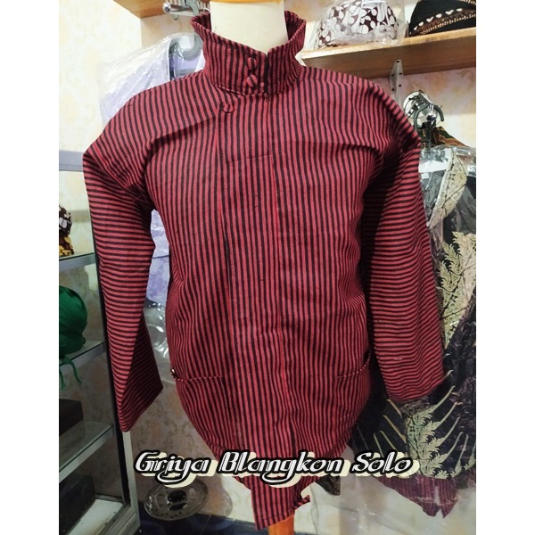 Jual Baju Surjan Lurik Hitam Merah | Shopee Indonesia