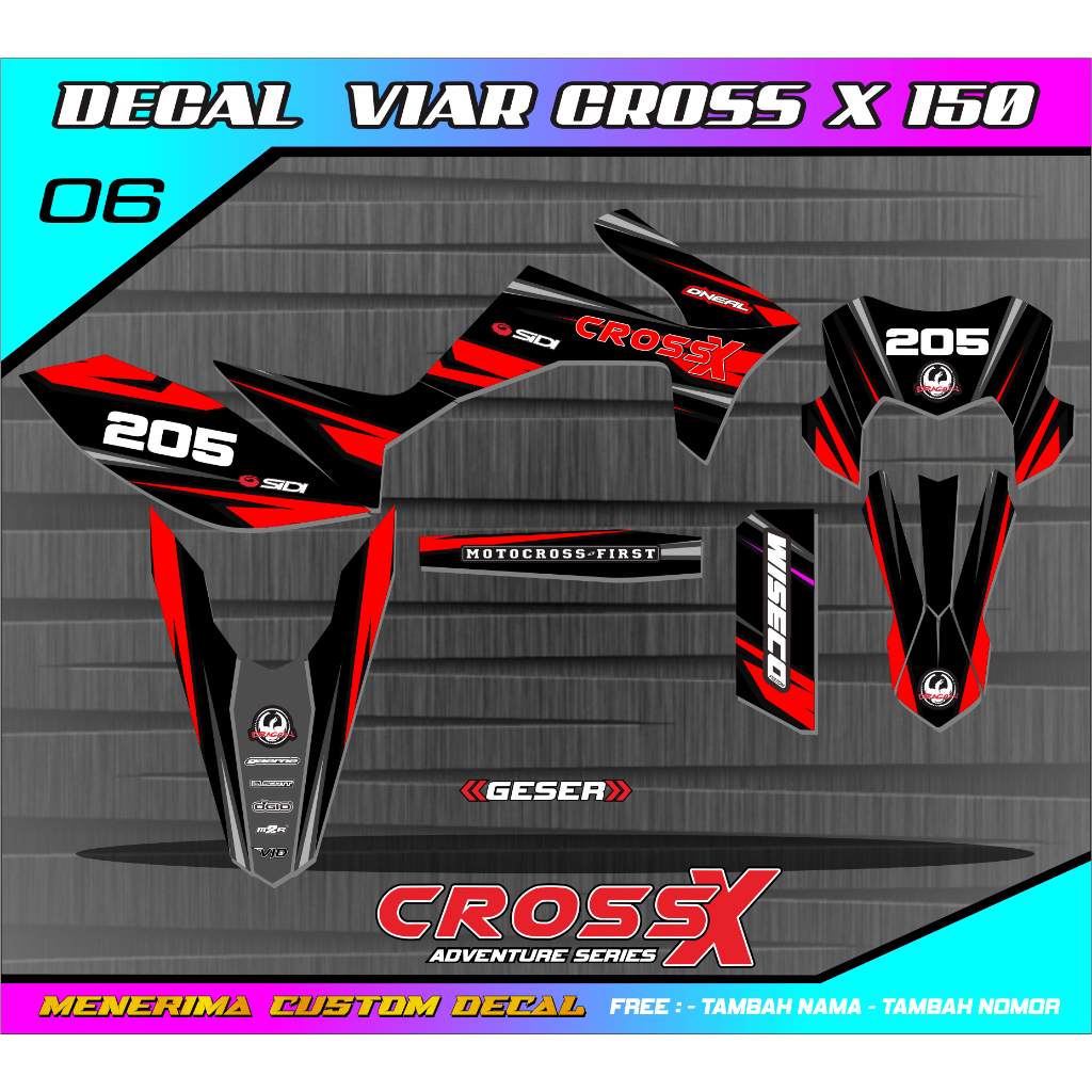 Jual Stiker Decal Viar Cross x 150 Full Body Merah | Shopee Indonesia