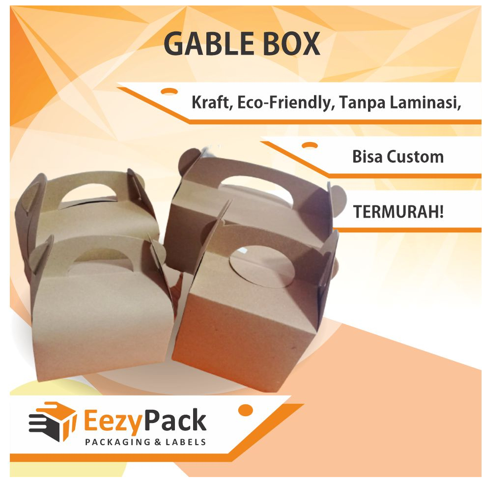 Jual (ISI 25)Gable Box Bahan Kraft/ Box Jinjing/Box take away 22x11x11 ...