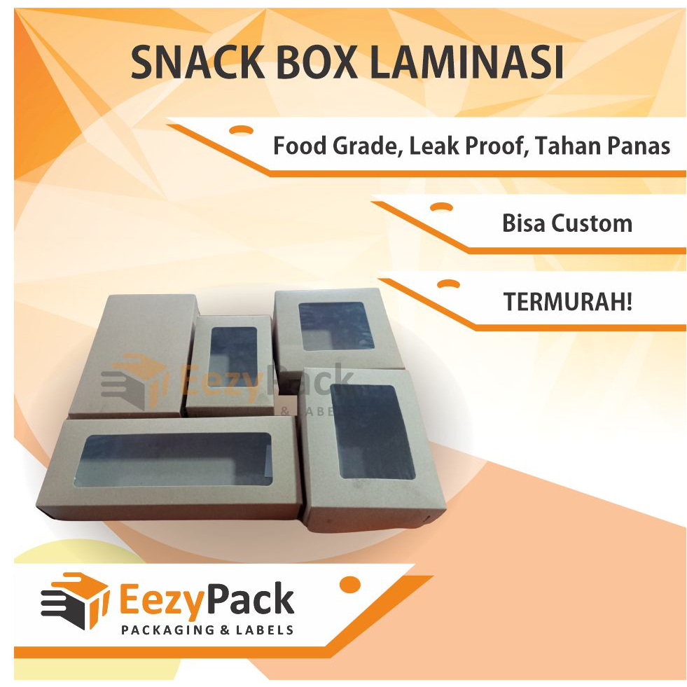 Jual (ISI 25)Snack Box Laminasi Kertas Coklat/ Kotak Snack/ Box Craft ...