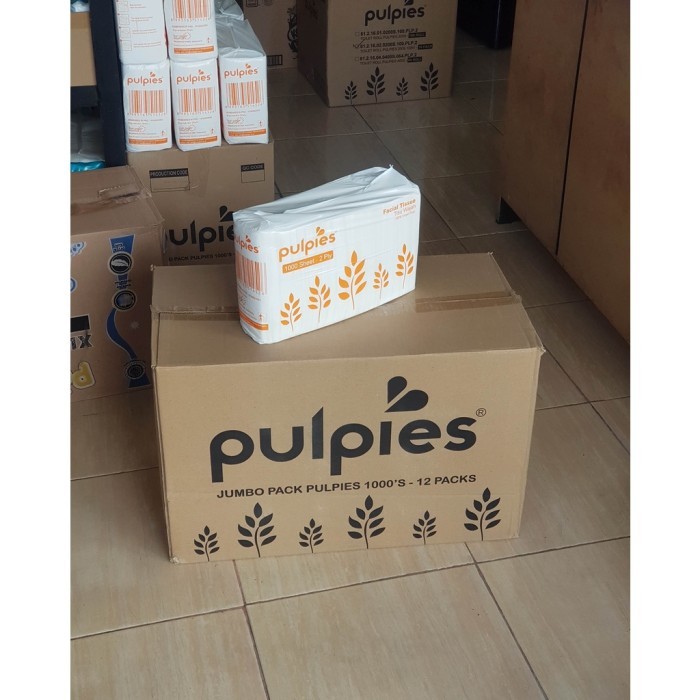 Jual Pulpies Facial Tissue 1000S - 1 Karton isi 12 Pack | Shopee Indonesia