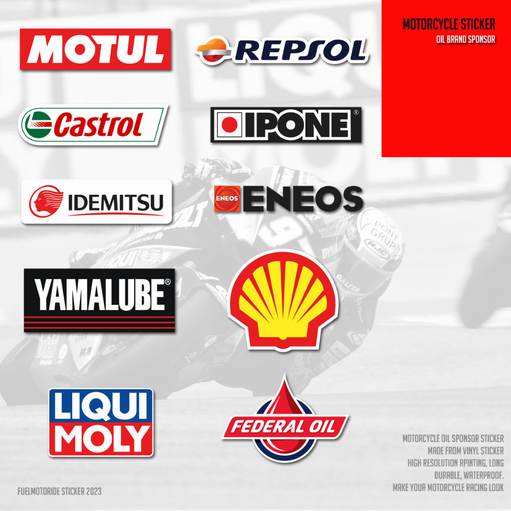Jual Sticker Racing Oil Sponsor Oli Motor Katalog 01 cbr zx25 ninja ...