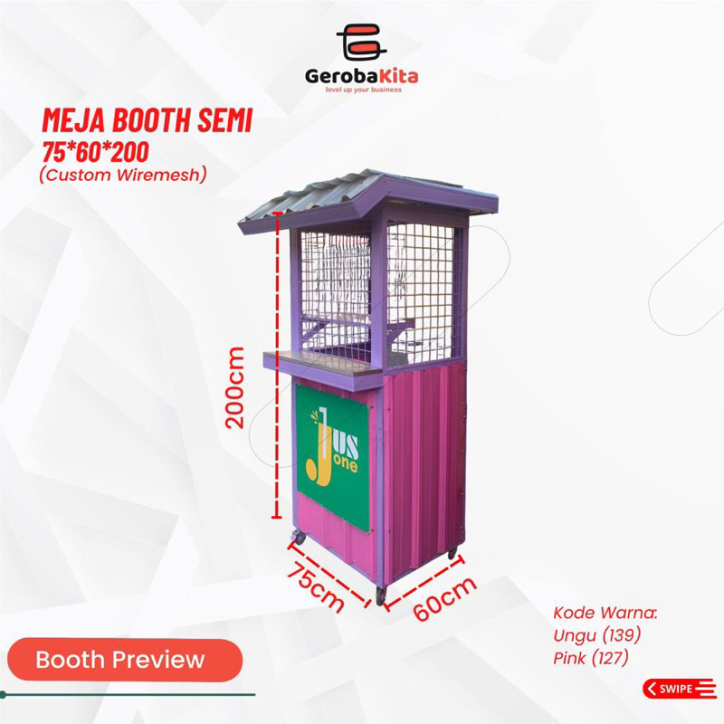 Jual Meja Booth Semi Custom Wiremesh | Shopee Indonesia