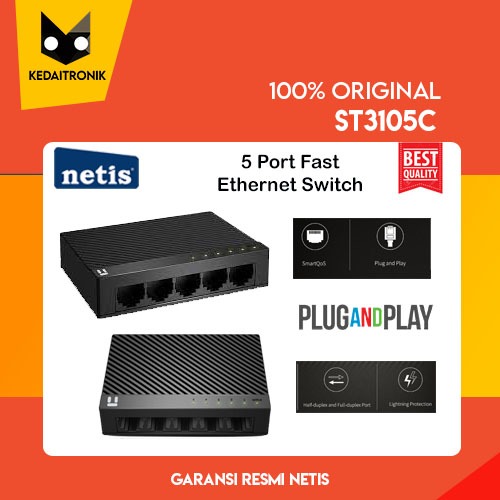 Jual NETIS ST3105C 5 Port RJ45 100M Fast Ethernet Switch | Shopee Indonesia
