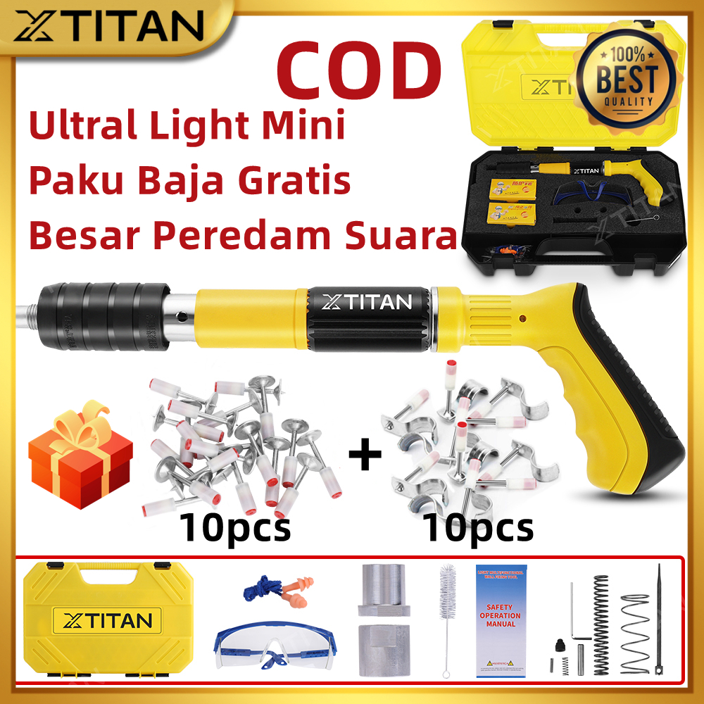 Jual 【20 Paku Baja Gratis】XTITAN Alat Pistol Paku Tembak Beton Mini ...