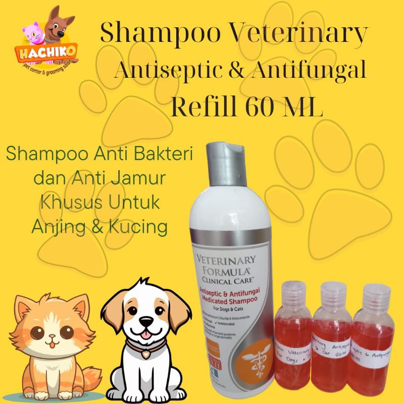 Jual Shampoo Veterinary Formula Antiseptic Antifungal/Jamur Refill 60ml ...