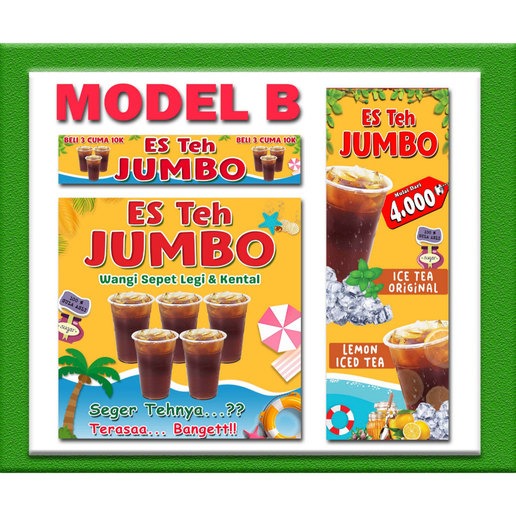 Jual Banner Kedai Warung ES Teh Manis POCI, SOLO, NUSANTARA, Spanduk Es ...