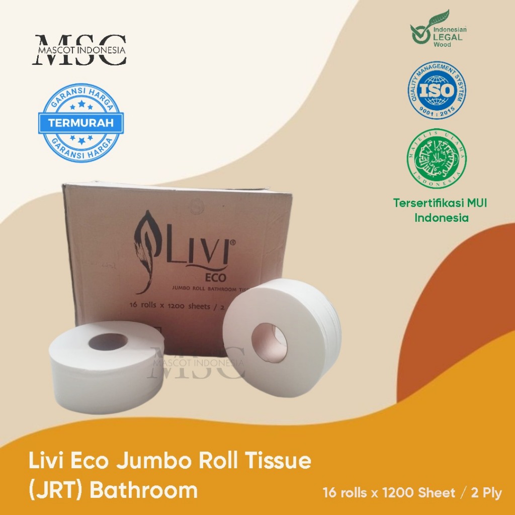 Jual Tissue Livi Eco Toilet JRT 16 Roll 240m | Tissue Toilet Roll ...