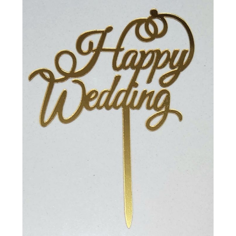 Jual TOPPER CAKE HAPPY ANNIVERSARY | Topper HAPPY WEDDING | Shopee ...