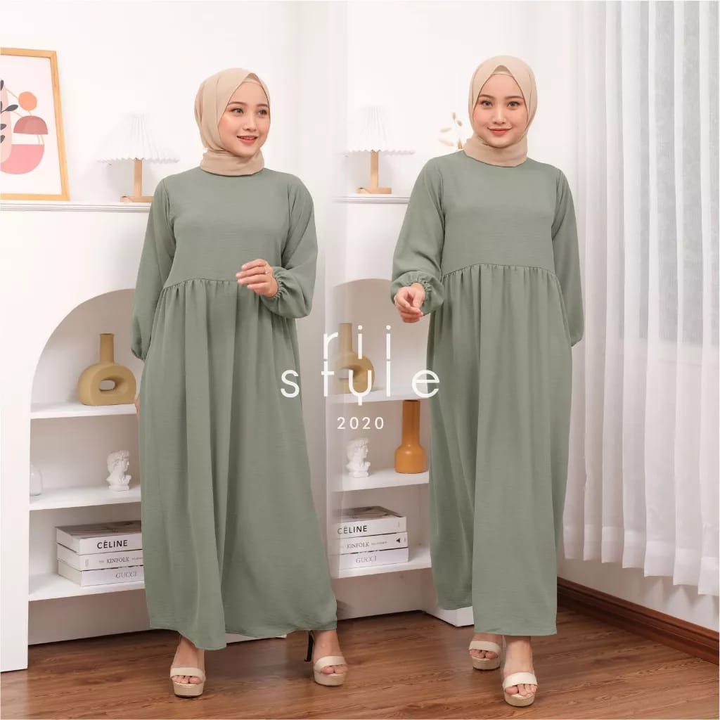 Jual LYODRA Midi Dress Crinkle Airflow Premium / Dress Midi Korea Style ...