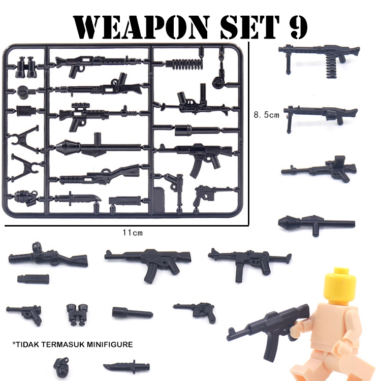 Jual Mainan Brick Militer accessories Senjata SWAT ARMY minifigure2 ...
