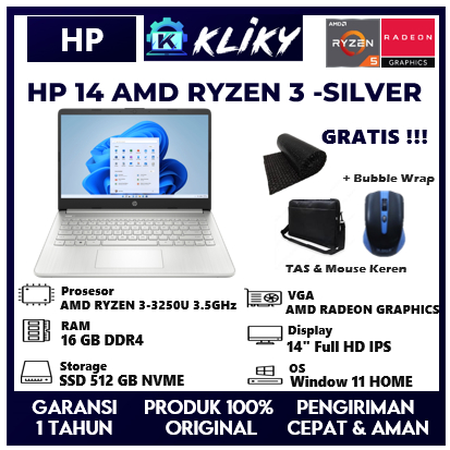 Jual Laptop gaming hp 14 amd ryzen 3 ram 16gb ssd 512gb | Shopee Indonesia