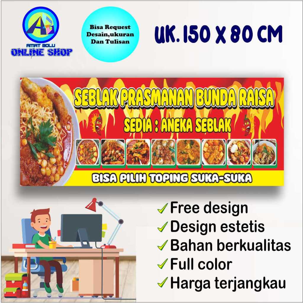 Jual MMT ,SPANDUK SEBLAK PARASMANAN UKURAN 150X80 BISA REQUEST | Shopee ...