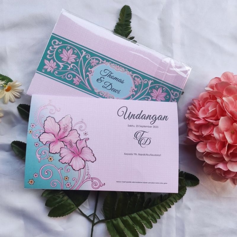 Jual Undangan Pernikahan Pink Cantik Estetik | Shopee Indonesia