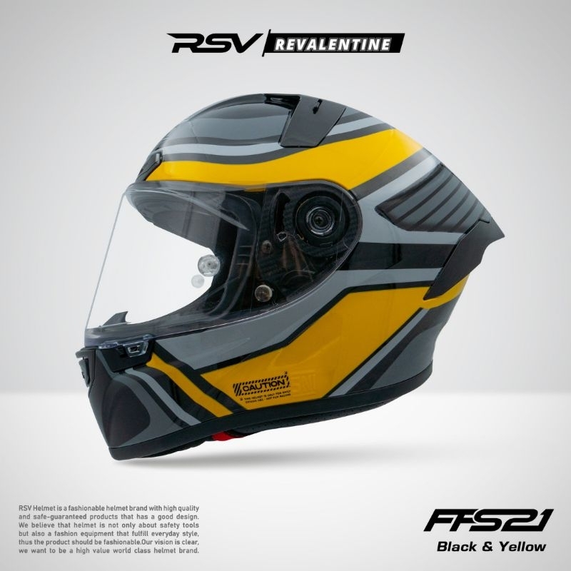 Jual RSV FFS21 BLACK & YELLOW GLOSSY ORIGINAL | HELM MOTOR FULL FACE ...