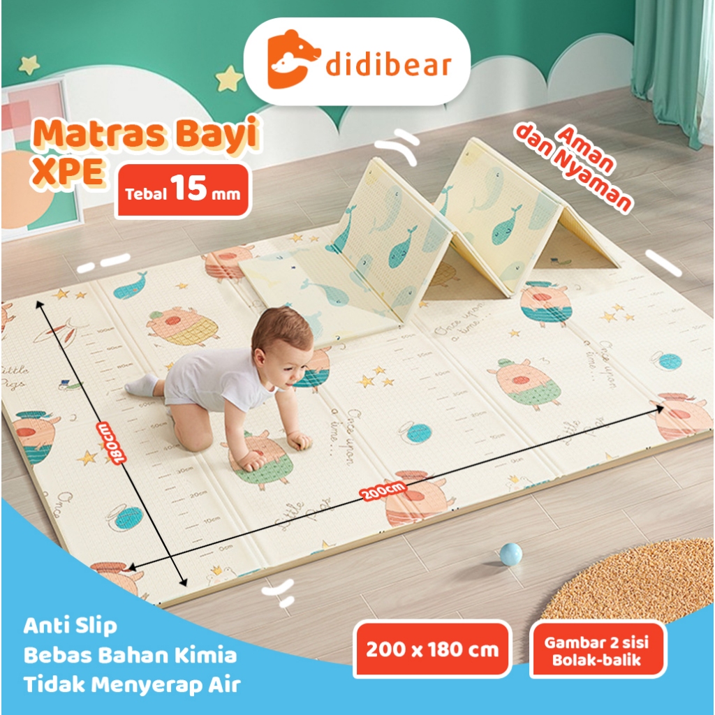 Jual Didibear Karpet Lipat Playmat Bayi 200x180cm XPE Matras Anak ...