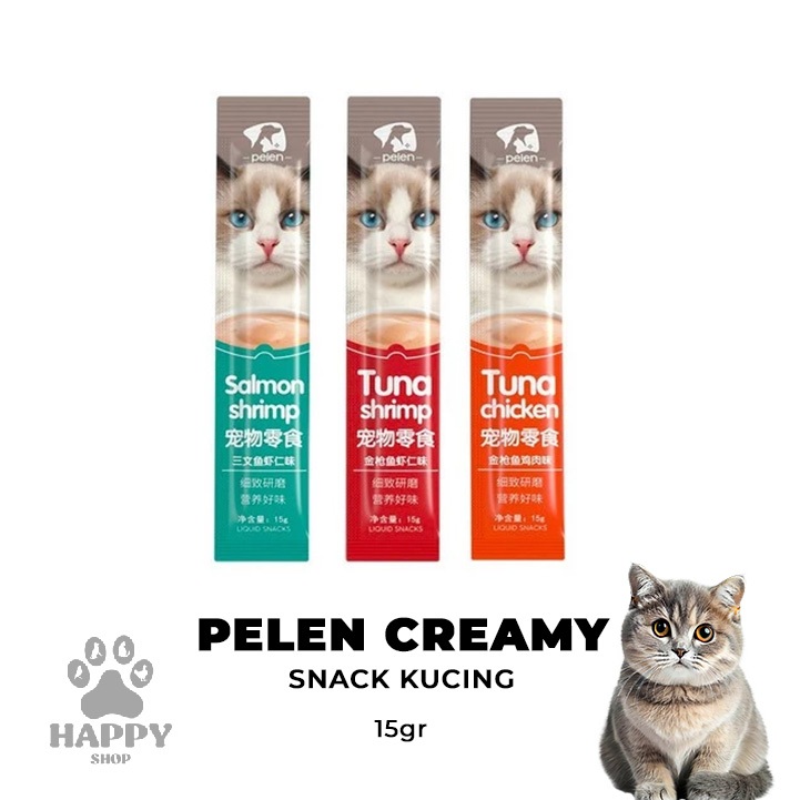 Jual Snack Makanan Kucing Cair Basah Pelen Creamy 15gr | Shopee Indonesia