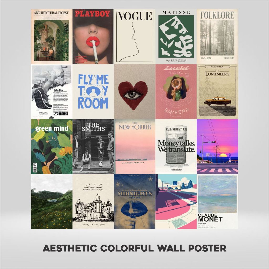 Jual Aesthetic Colorful Wall Poster | Shopee Indonesia