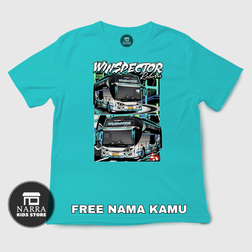 Jual Kaos Anak Custom Gambar Bus Winspector Reborn Mania Telolet Baju Unisex Bahan Premium ...