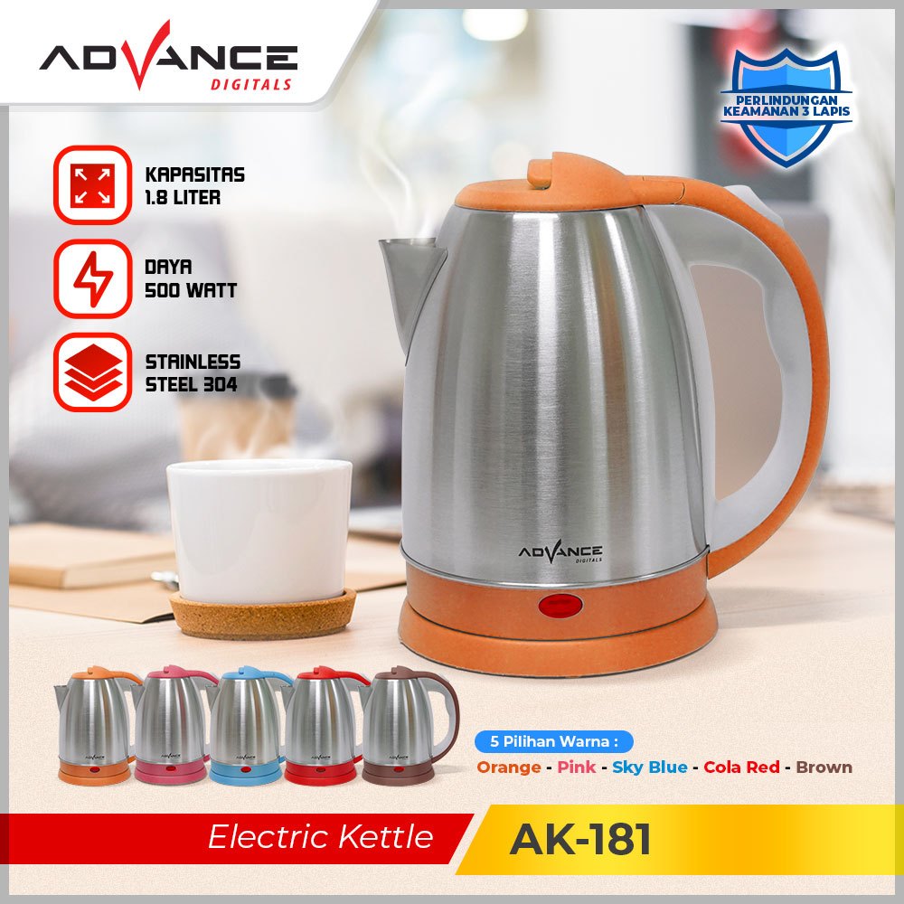 Jual Advance AK-181 Kettle listrik teko listrik kapasitas 1,8 liter ...