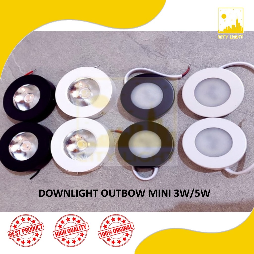 Jual Lampu Downlight OUTBOW MINI 3WATT/5WATT HITAM PUTIH DOWN LIGHT ...