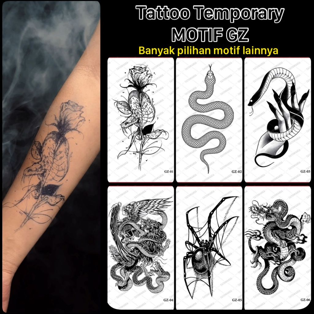 Jual Tatomaniajkt-Tato Motif New GZ UK 18x11cm / Tato temporer seri ...