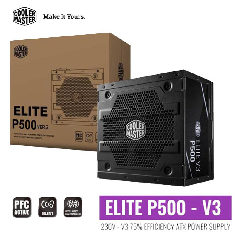 Jual Power Supply Cooler Master 500W Elite V3 P500 / PSU 500W Elite ...