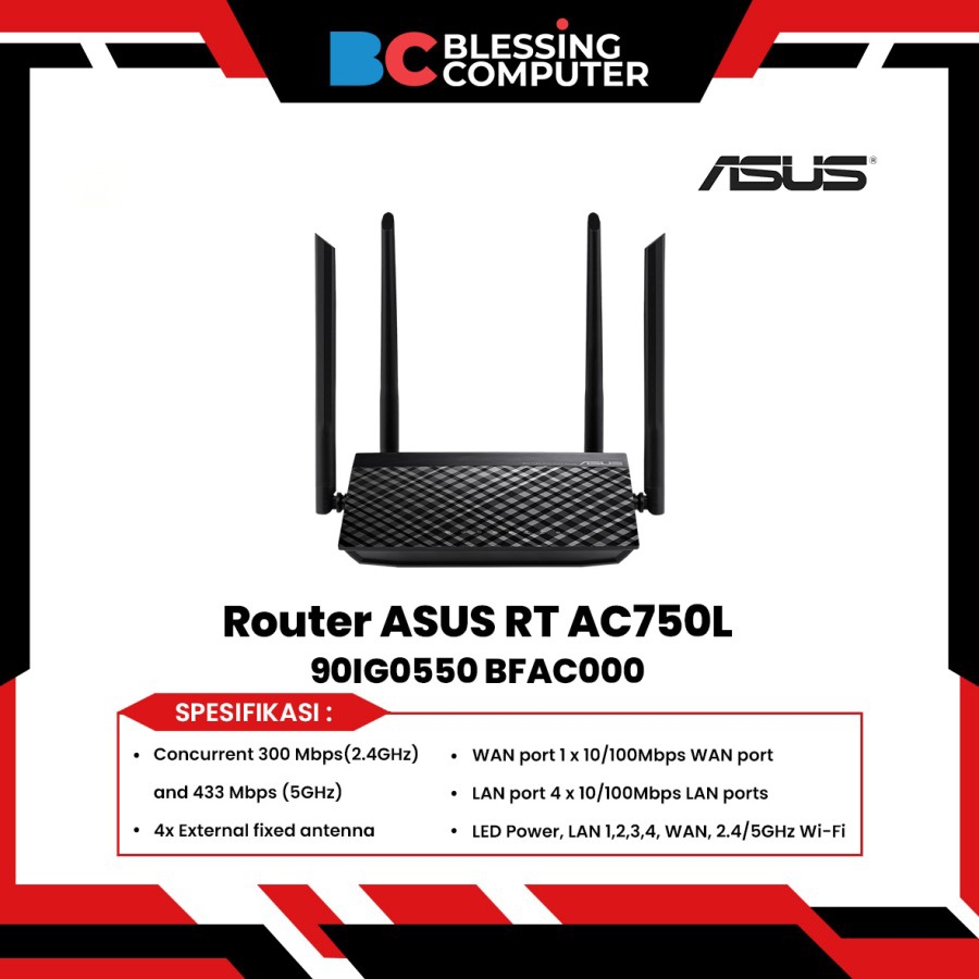 Jual Router ASUS RT-AC750L Dual Band Wifi / ASUS RT AC750L | Shopee ...