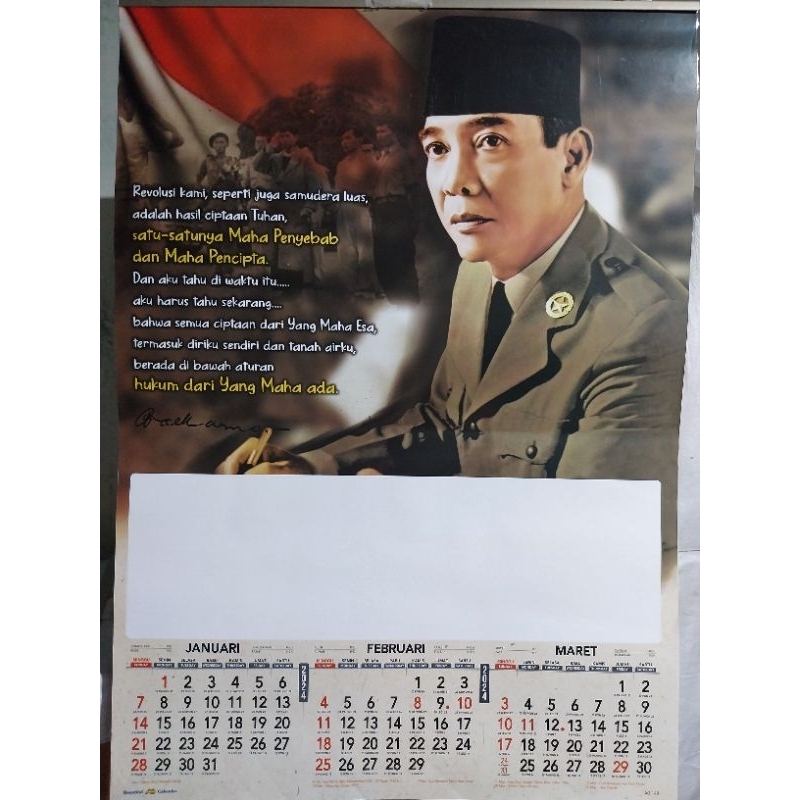 Jual Kalender Triwulan 2024 Motif Sukarno | Shopee Indonesia