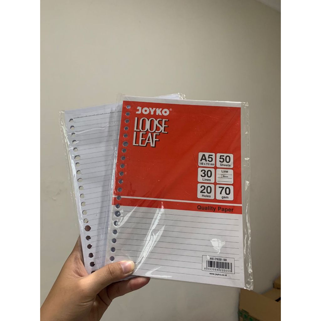 Jual Kertas Loose Leaf JOYKO Garis A5 dan B5 50 Lembar | Shopee Indonesia