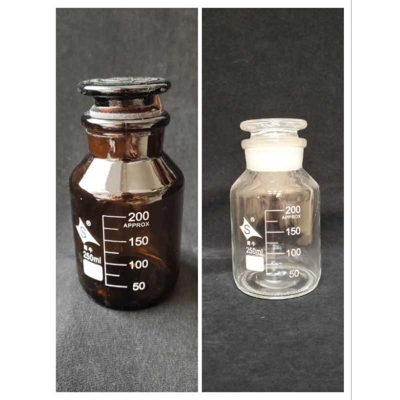 Jual Reagen Botol 125 ml / 250 ml / 500 ml BROWN / CLEAR WIDE Mouth ...