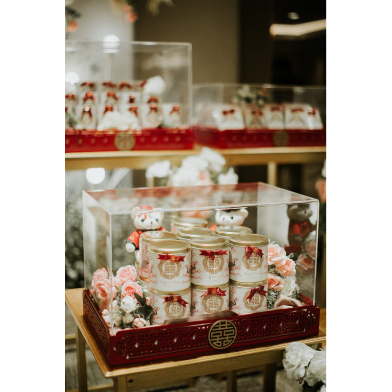 Jual Custom Cover Kaleng angpao sleeve Label Sangjit Stiker Paper belt ...