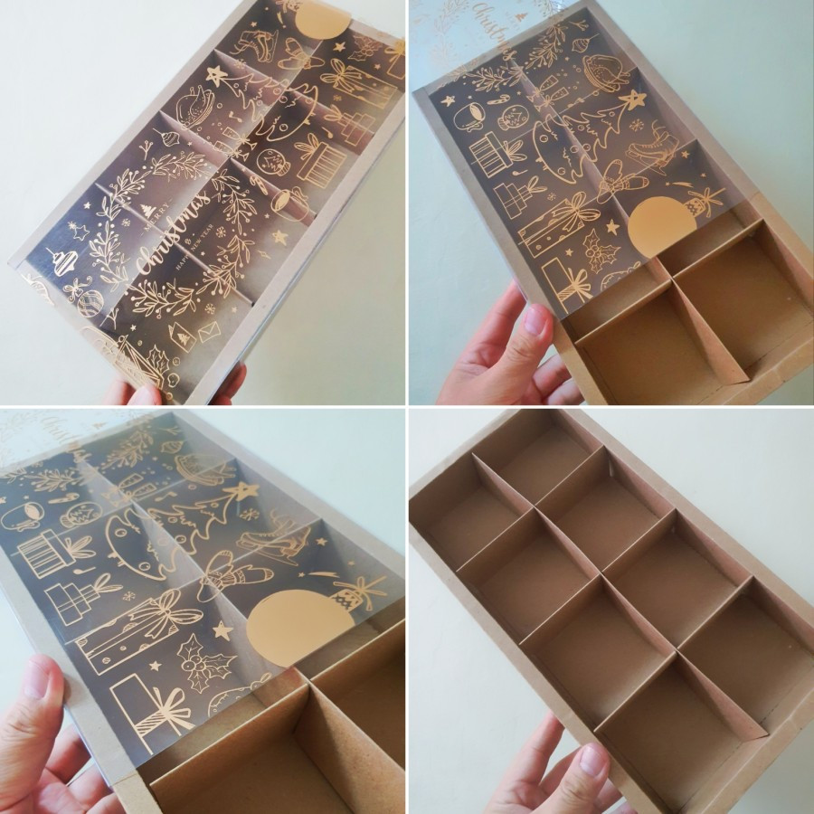 Jual Dus Mika Natal Sekat 8 " COKLAT " Uk. 7.5x7.5x4.5 cm Dus kue mini ...