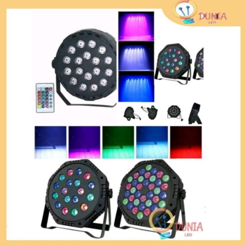Jual Lampu Sorot Panggung Disko 18 LED / 36 LED Plus Remote Lampu ...